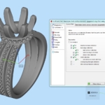 Pave triple shank contour diamond engagement ring 3D model | 3DJewels