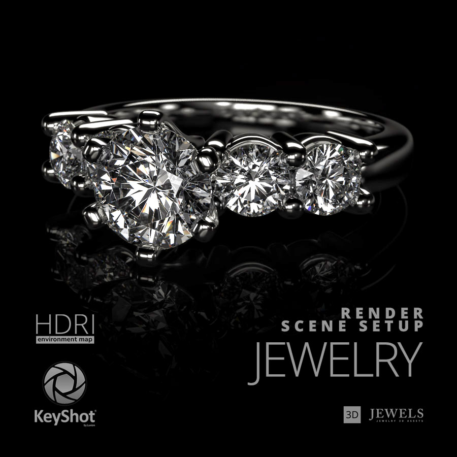 Jewelry Black Scene Rendering Setup with KeyShot | 3DJewels - Assets