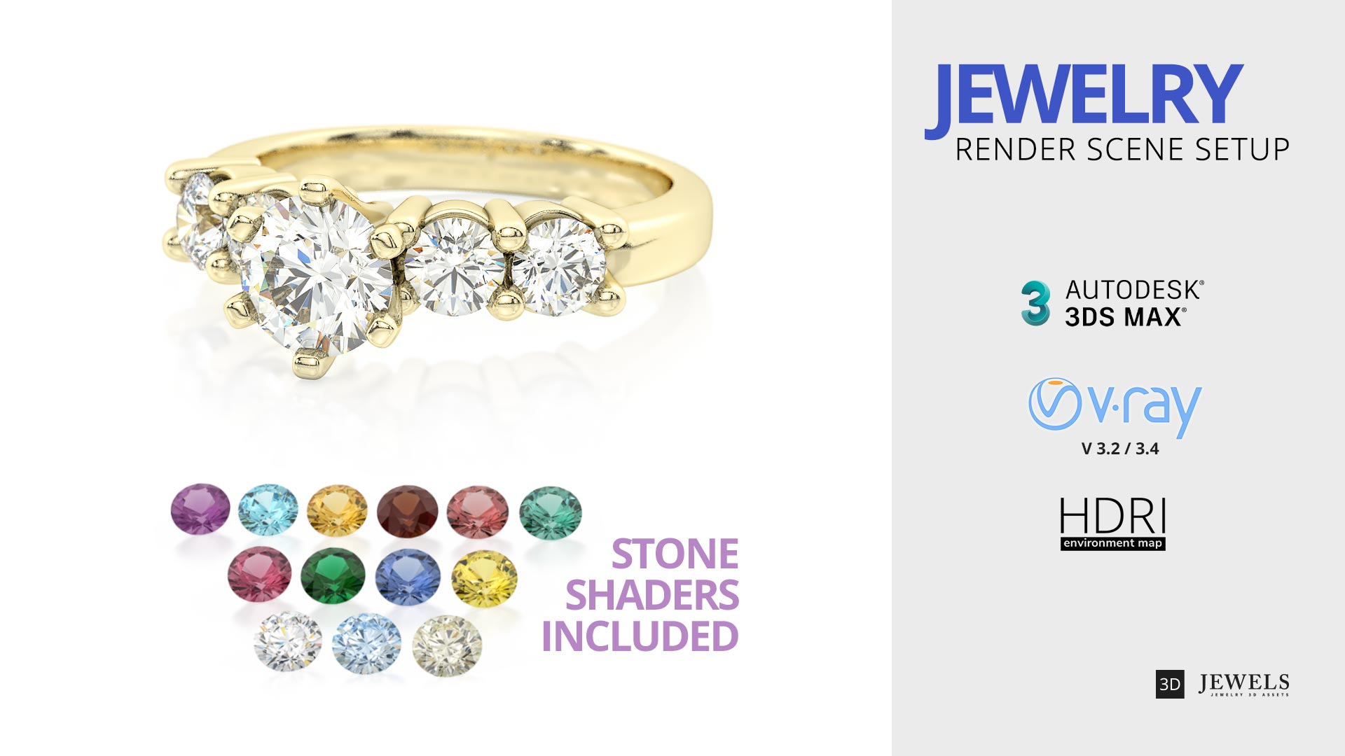 Jewelry 3D Rendering Scene Setups for 3ds Max and V-Ray | 3DJewels