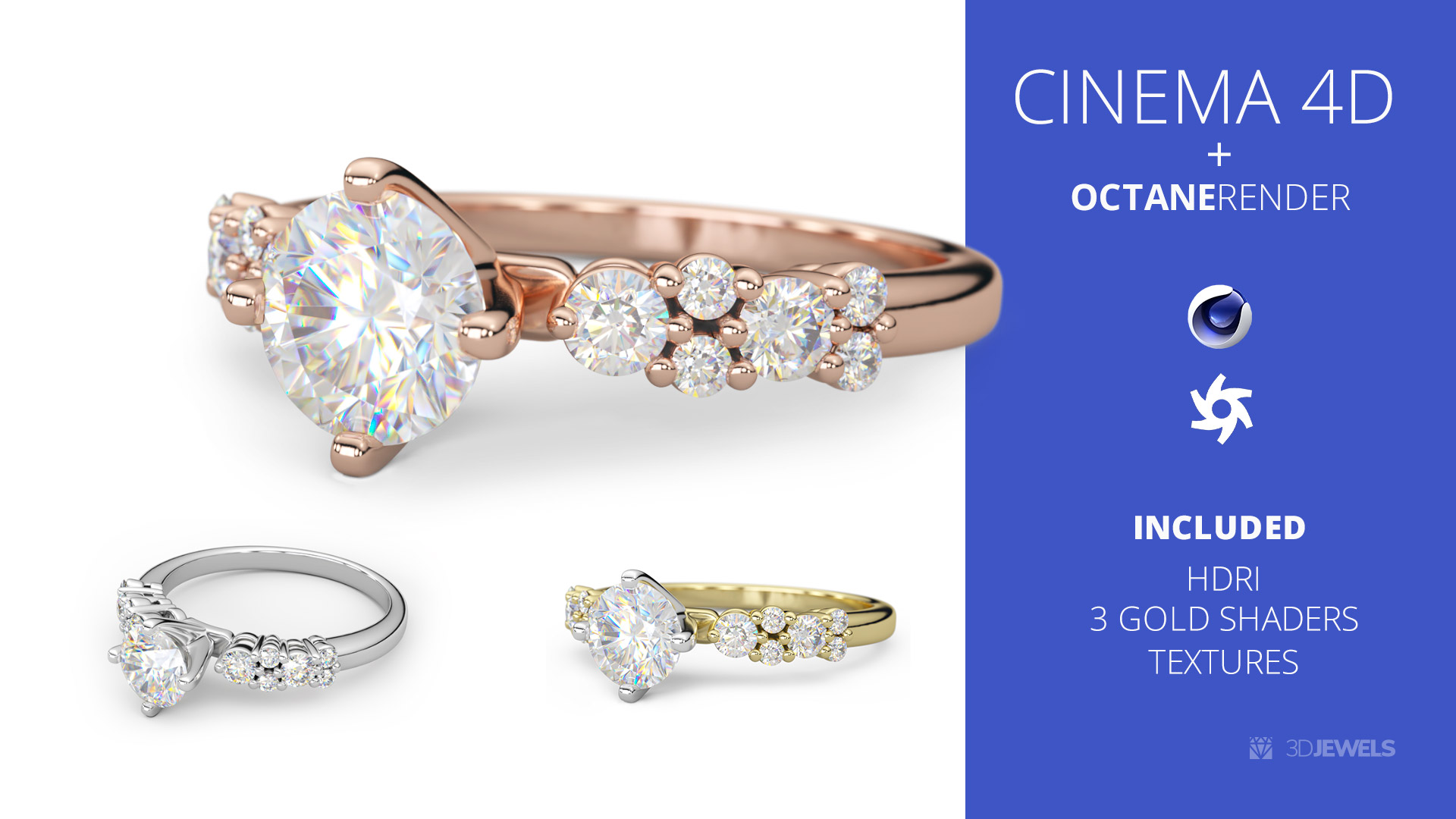 Cinema 4D Octane Render Scene Setup for Jewelry Rendering | 3DJewels