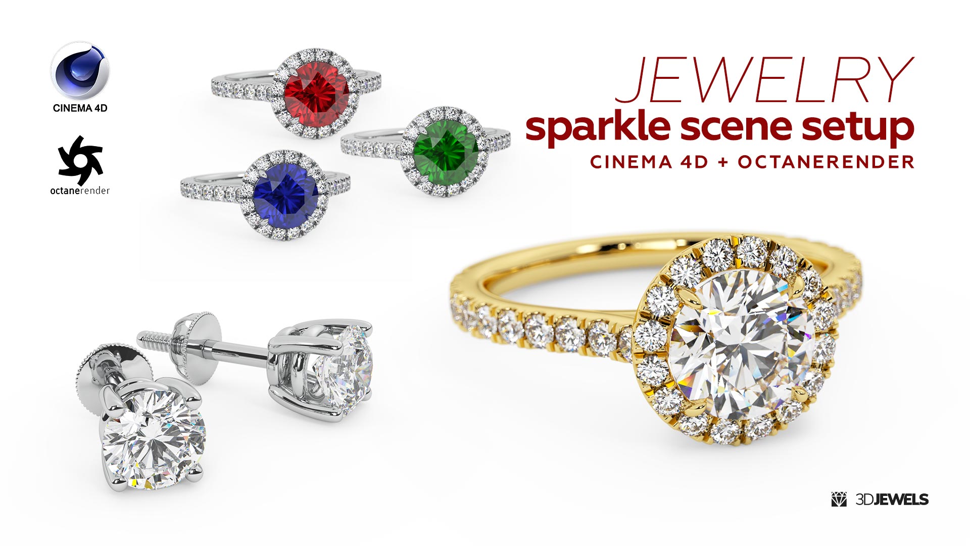 Sparkle Scene Setup For Jewelry Rendering Cinema 4D & OctaneRender