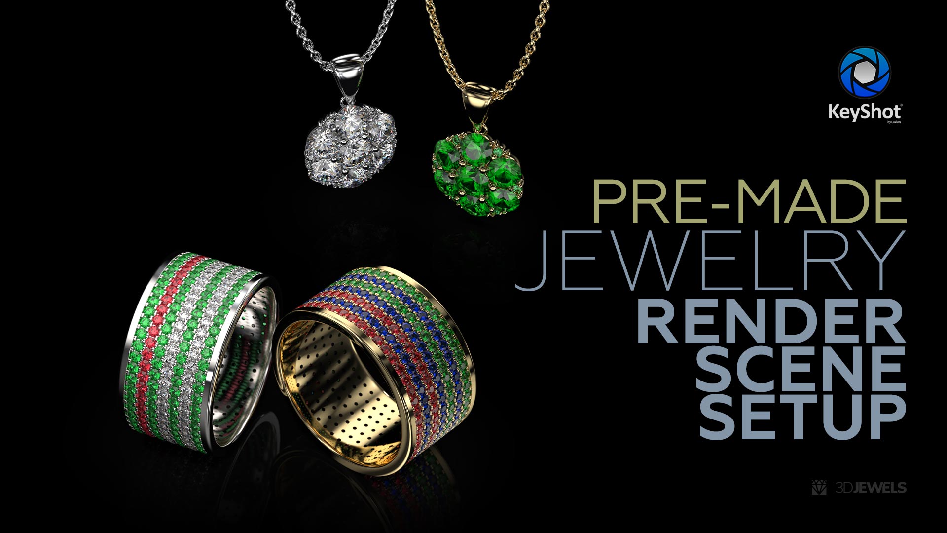 Black Style Scene Setup For KeyShot Jewelry Rendering | 3DJewels