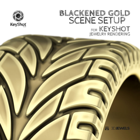Blackened Gold Scene Setup KeyShot Jewelry Rendering | 3DJewels