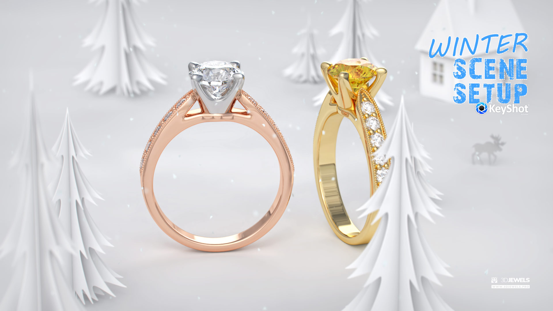 Winter Scene Setup for Jewelry Rendering with KeyShot | 3DJewels