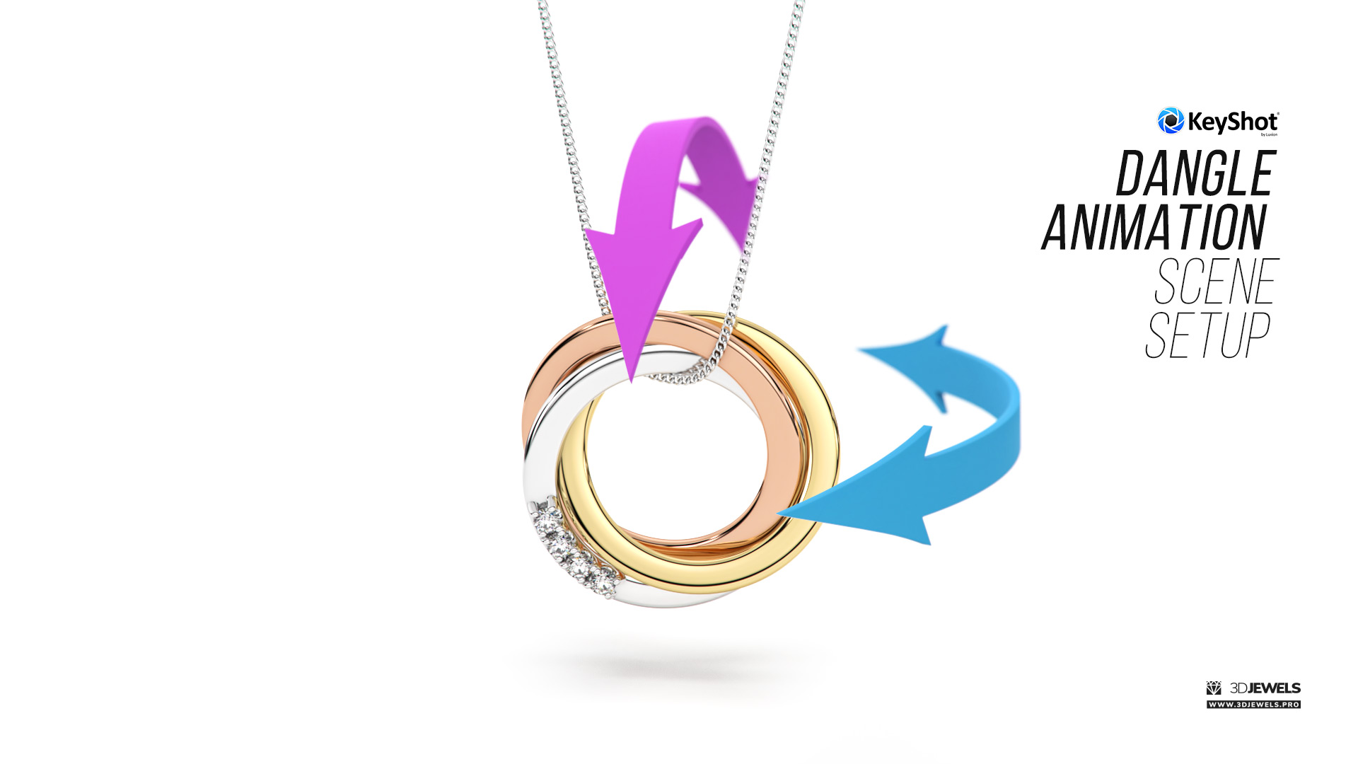 Jewelry Rendering KeyShot Scene Setup for Dangle Animation | 3DJewels