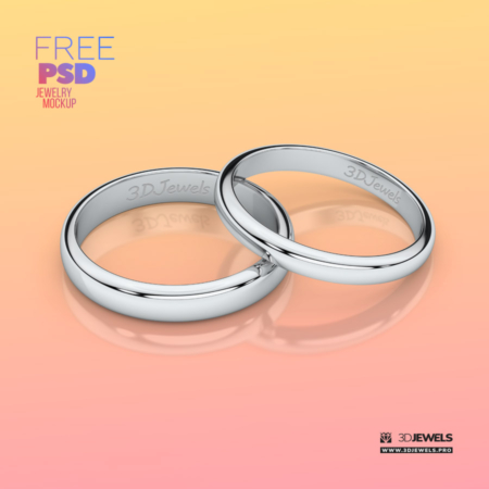 Wedding Jewelry Rings Engraved Logo Free PSD Mockup | 3DJewels