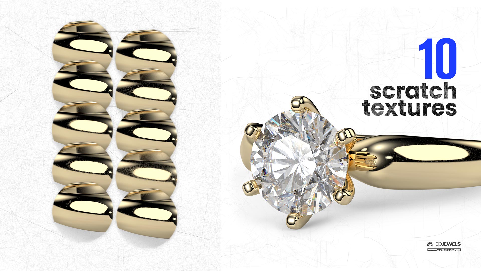10 Scratch Textures Pack for Realistic Jewelry Rendering | 3DJewels