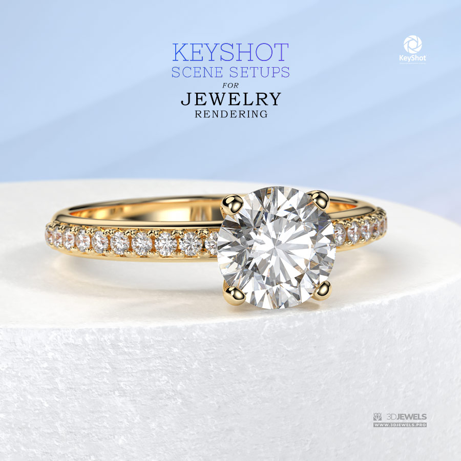 KeyShot Scene Setups with a Stand Display for Jewelry Rendering