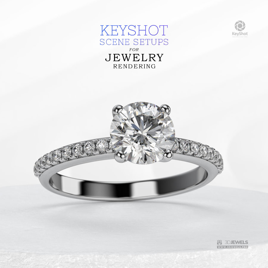 KeyShot Scene Setups with a Stand Display for Jewelry Rendering
