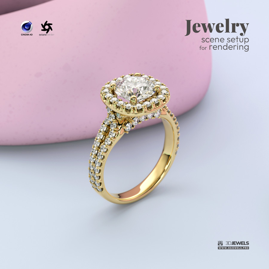 Cinema 4D with Octane Render Scene Setup for Jewelry Rendering