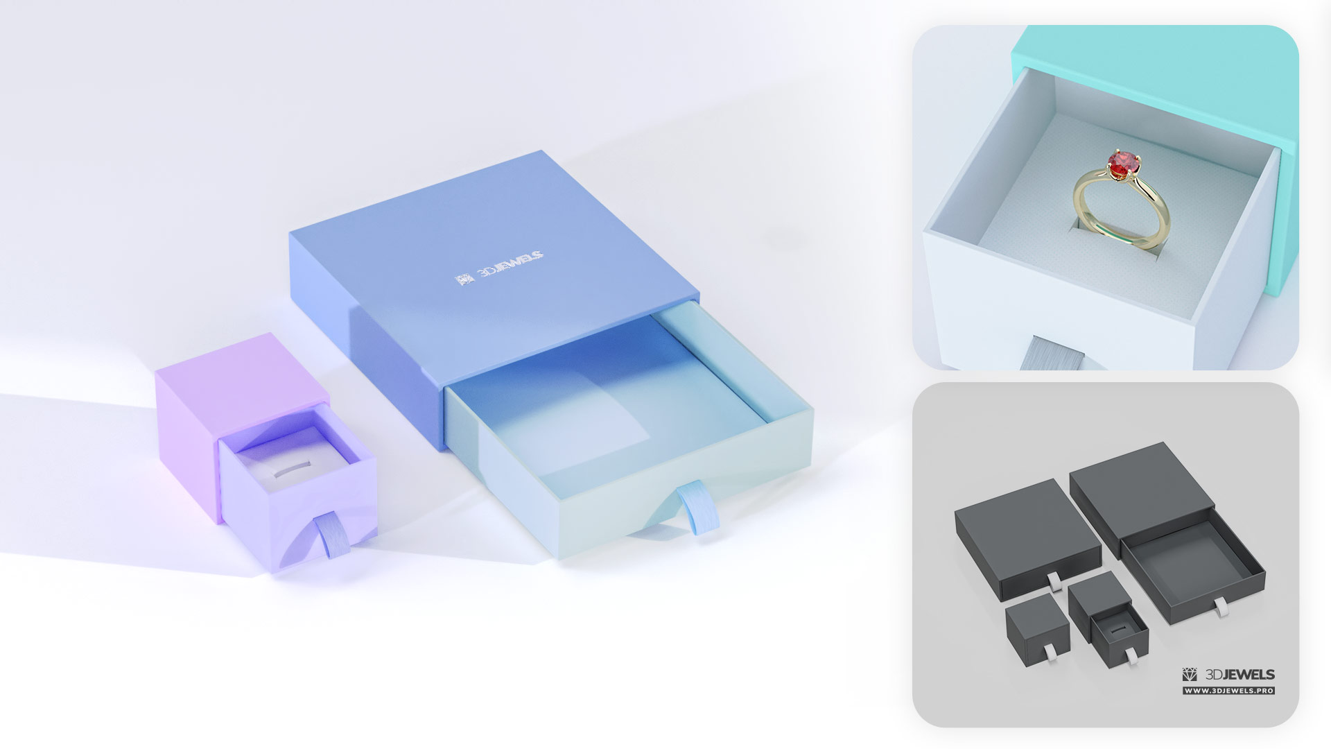 Jewelry Box 3D Models | 3DJewels - High-Quality Digital Jewelry Design ...