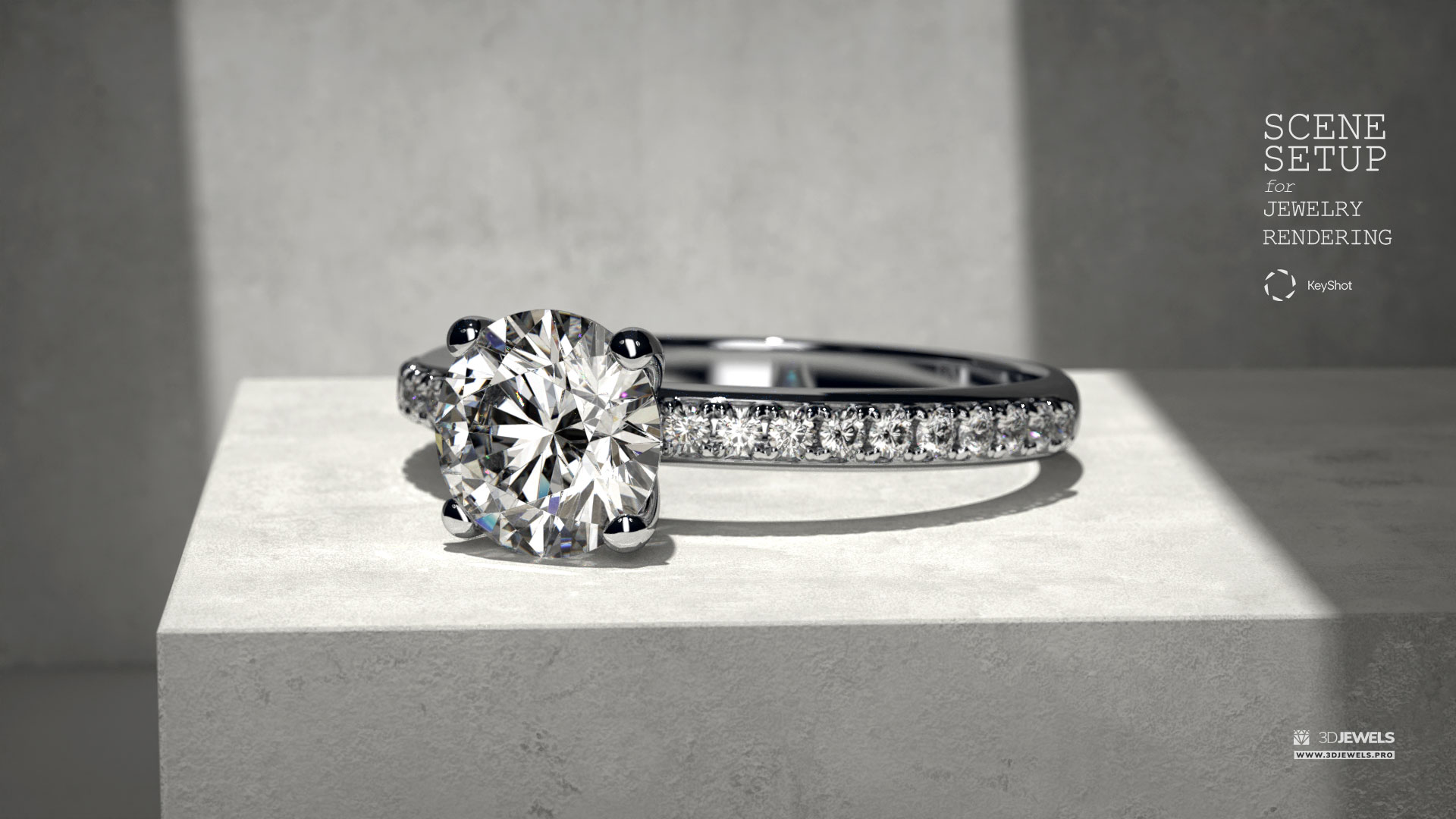 Studio Setup with Spotlight for Jewelry Rendering in KeyShot