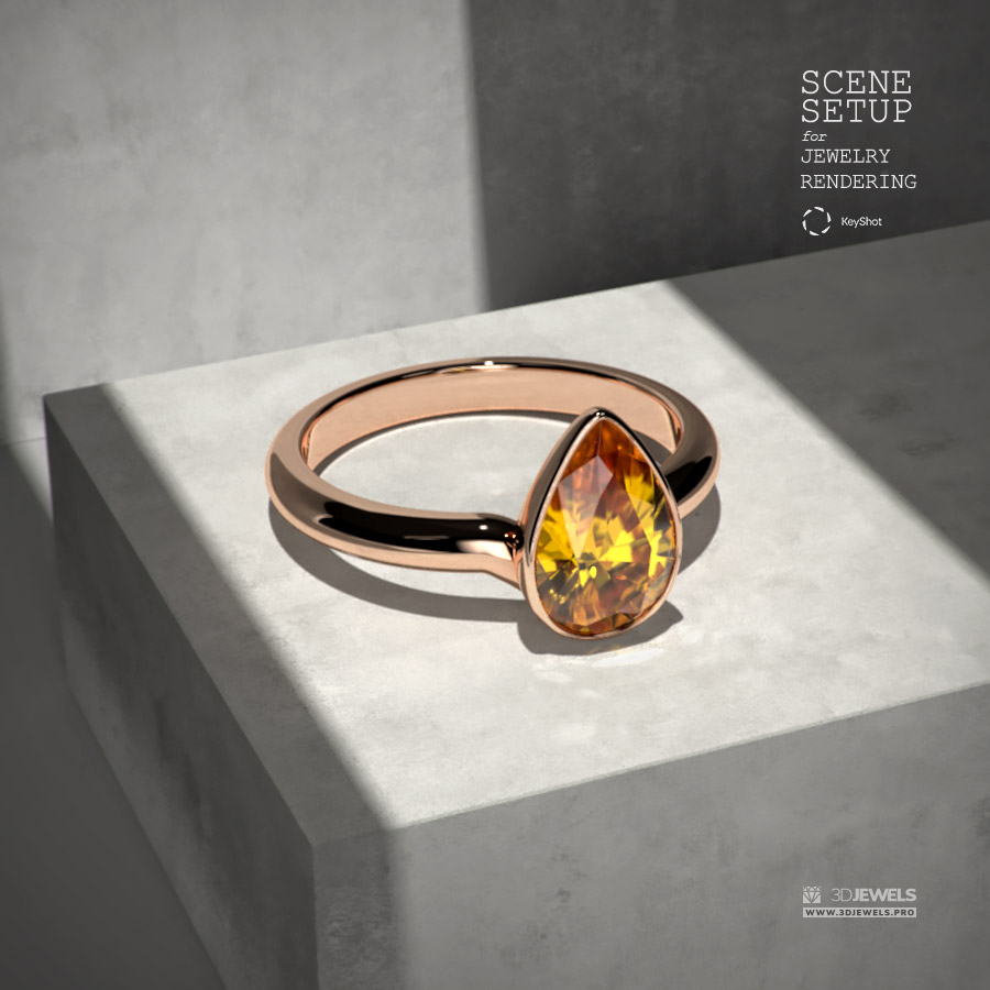 Studio Setup with Spotlight for Jewelry Rendering in KeyShot