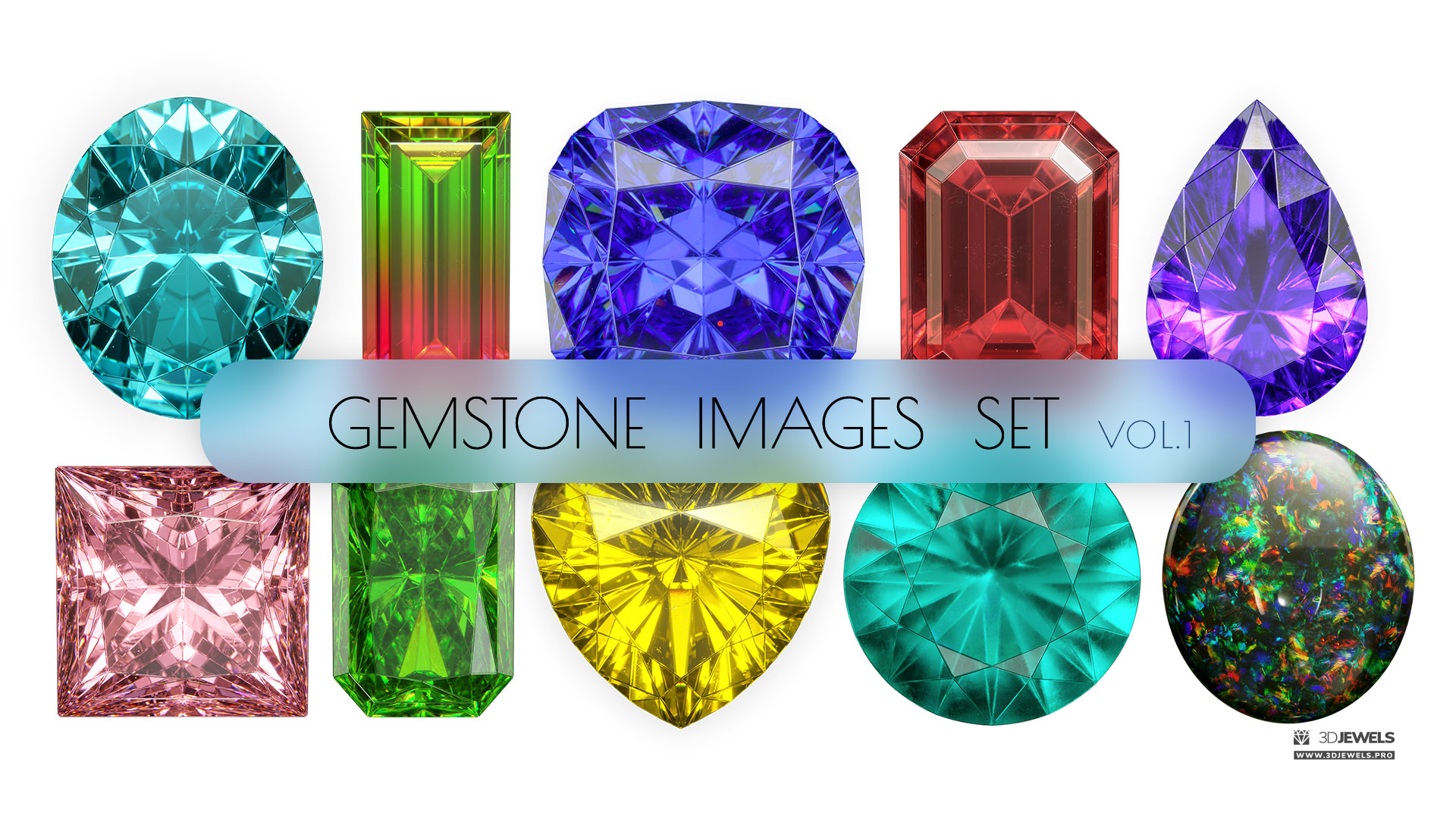 Fantasy Gemstones Concept Image Set | 3DJewels