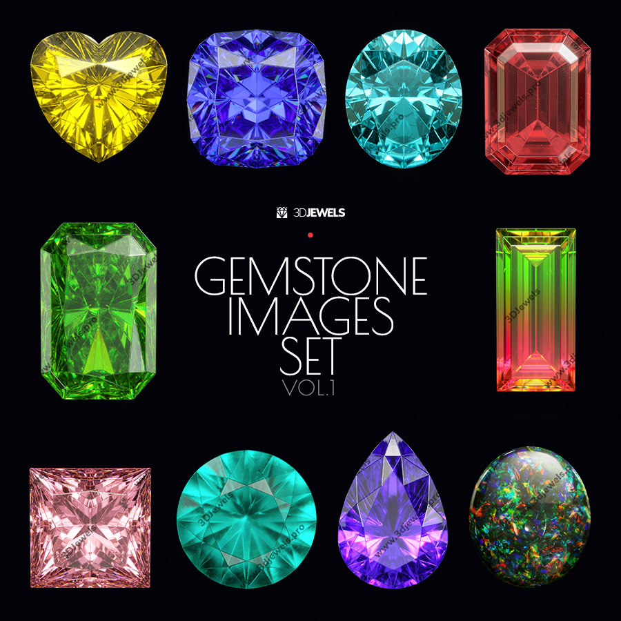 Fantasy Gemstones Concept Image Set | 3DJewels