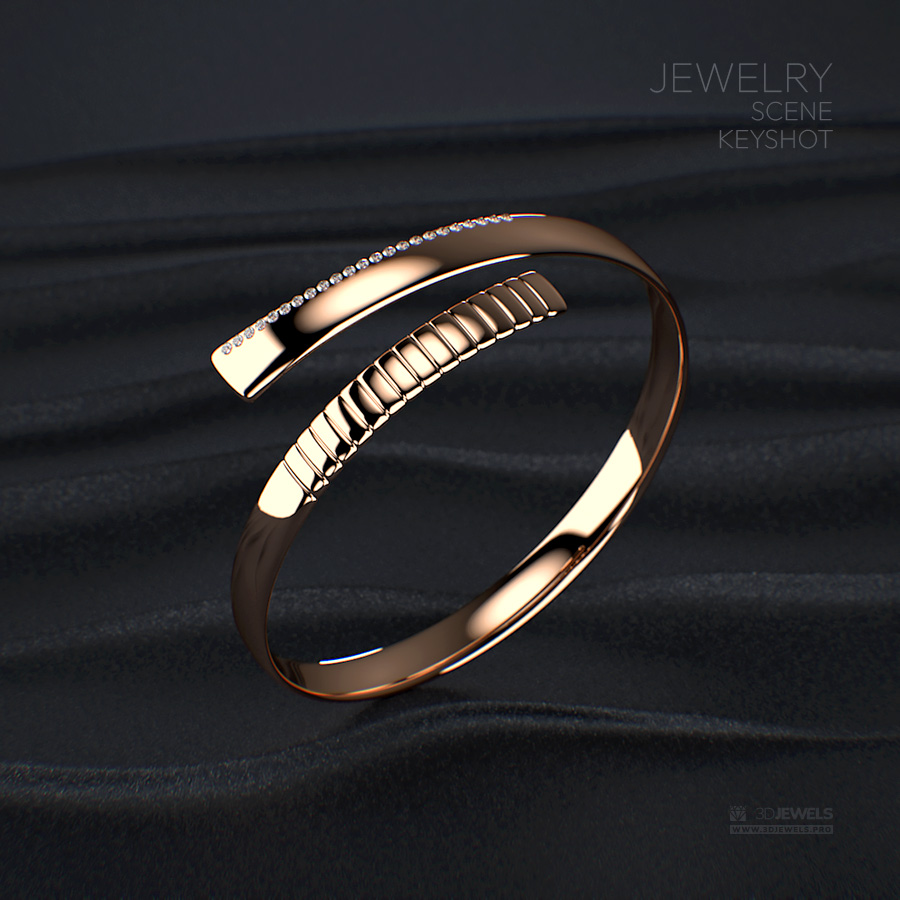 Jewelry Rendering Scene with Sand Waves for KeyShot | 3DJewels