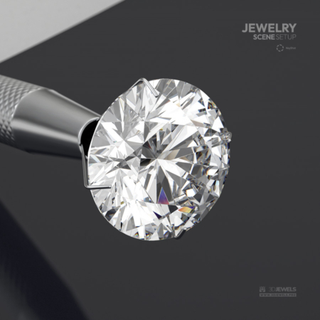 KeyShot Scene with Gemstone Holder for Jewelry Visualization | 3DJewels