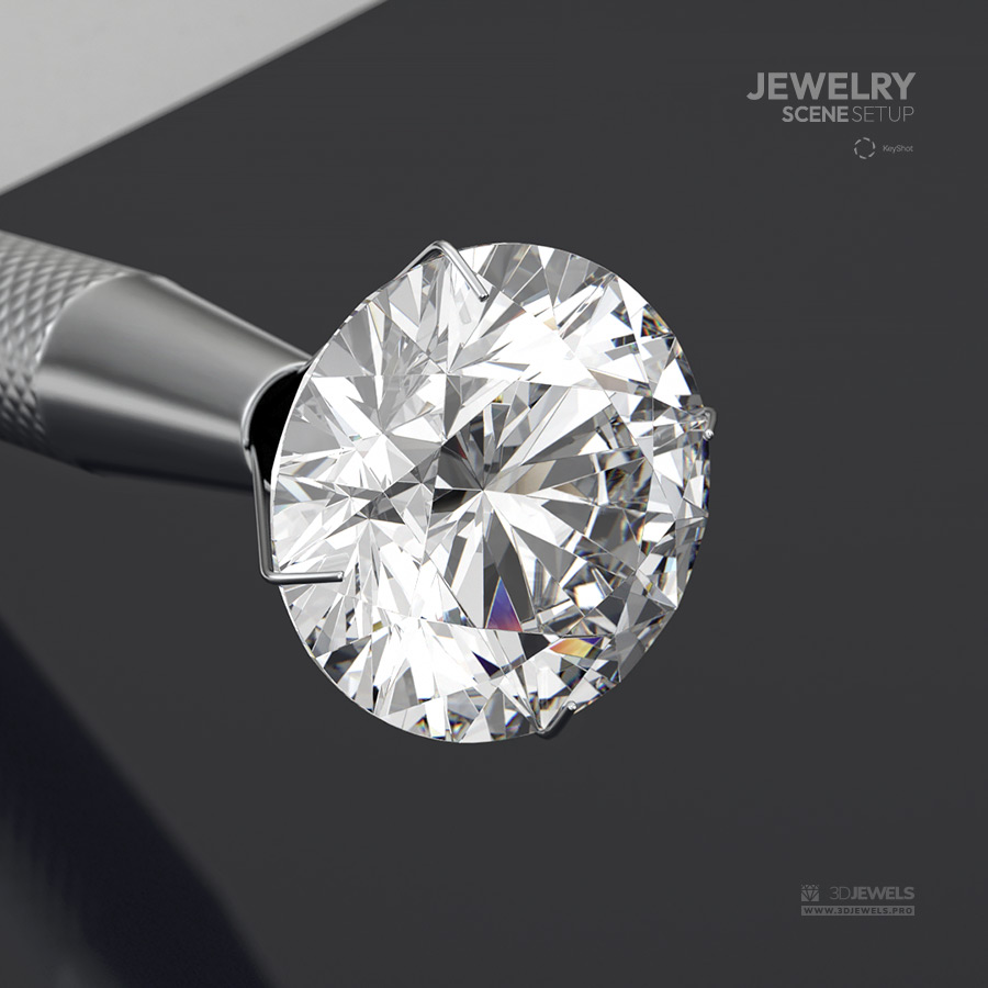 KeyShot Scene with Stone Holder for Jewelry Visualization | 3DJewels