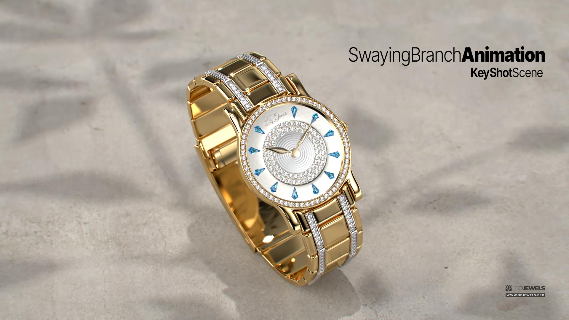 Jewelry Scene for KeyShot with Swaying Branch Animation | 3DJewels