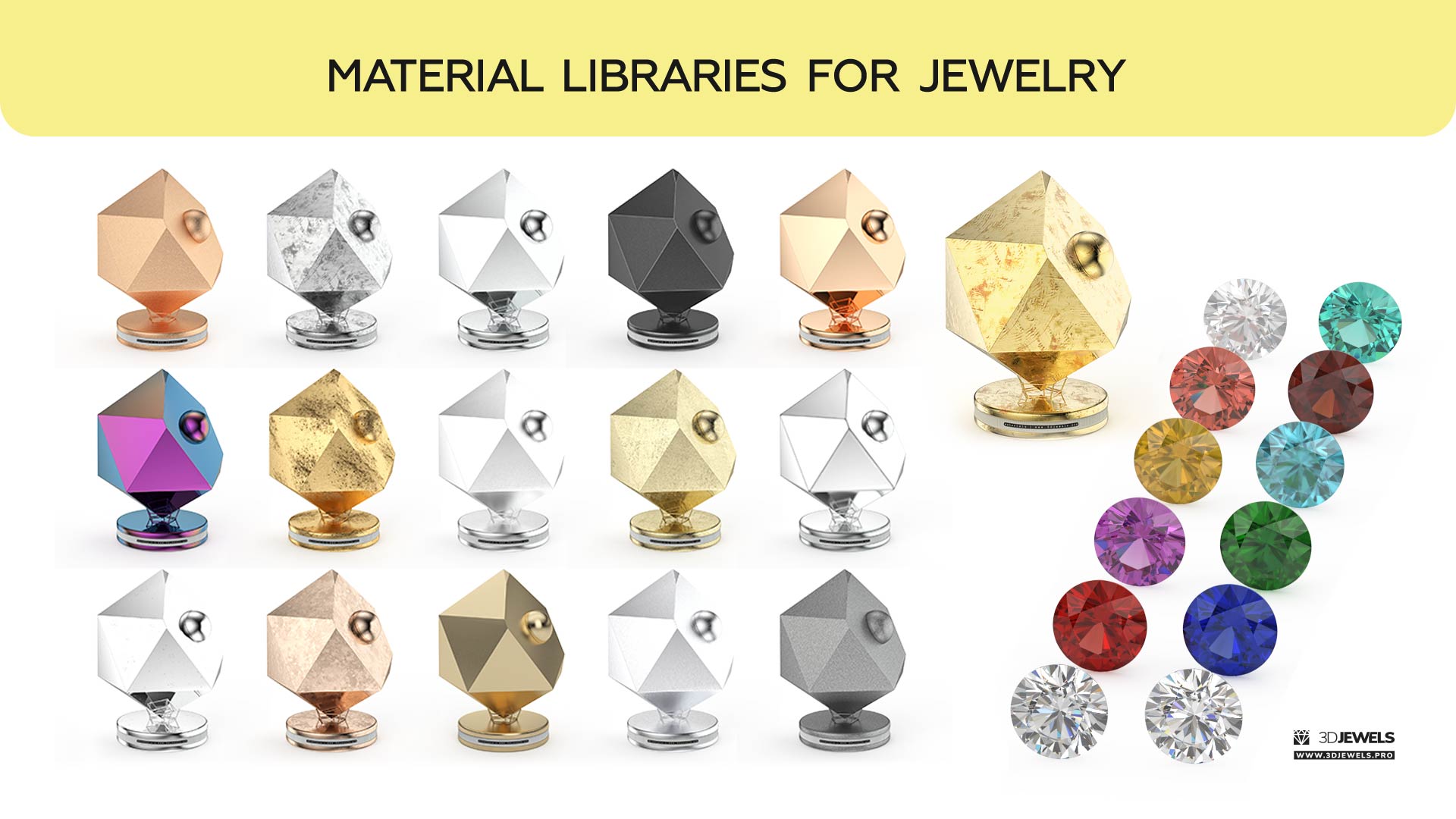 Material Libraries | 3DJewels - High-Quality Digital Jewelry Design Assets