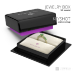 Jewelry Box 3D Model With KeyShot Scene Setup For Ring Rendering