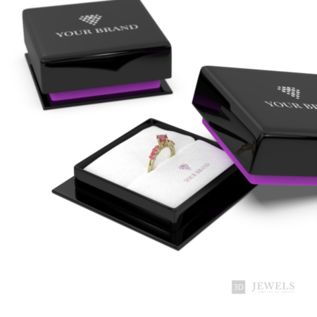 Jewelry Box 3D Model With KeyShot Scene Setup For Ring Rendering