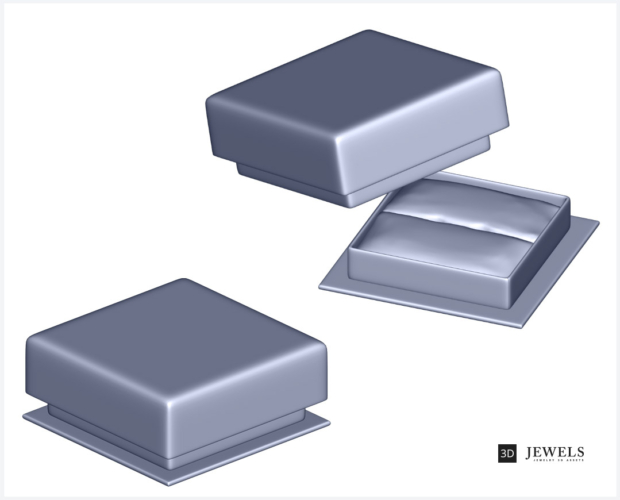 Jewelry Box 3D Model With KeyShot Scene Setup For Ring Rendering